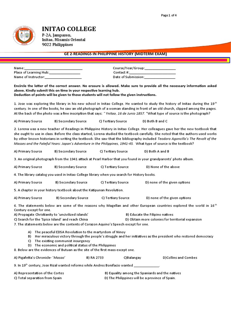 Module 9 and Midterm Exam | PDF | Philippines
