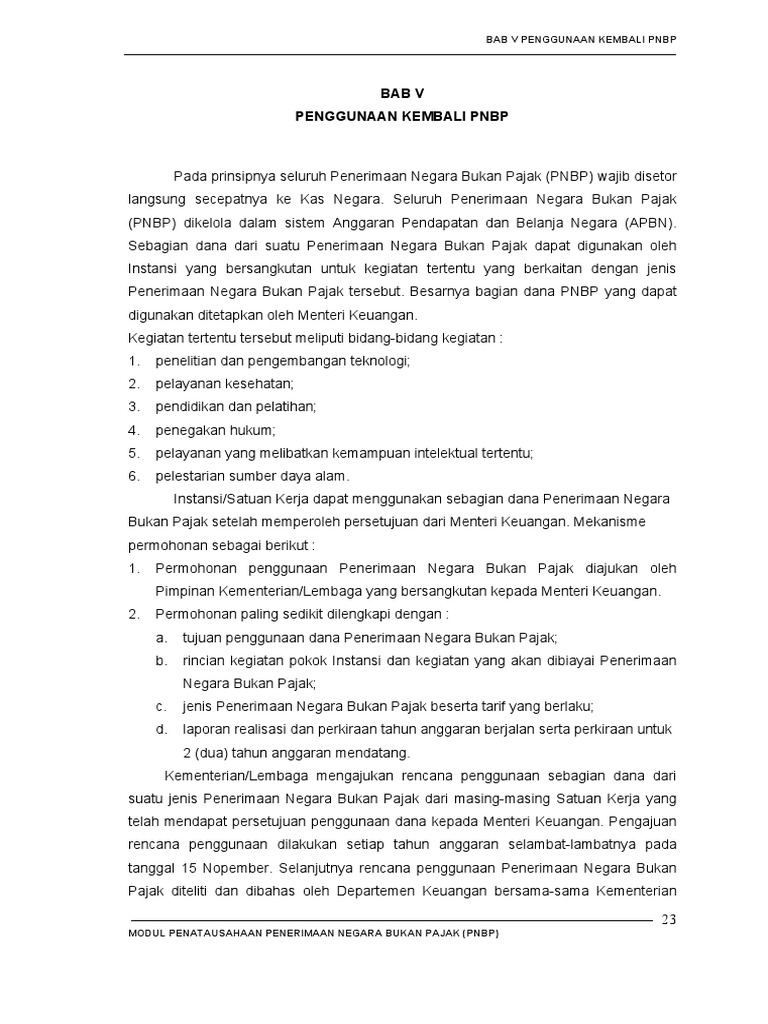 Modul PNBP Satker Bab V | PDF