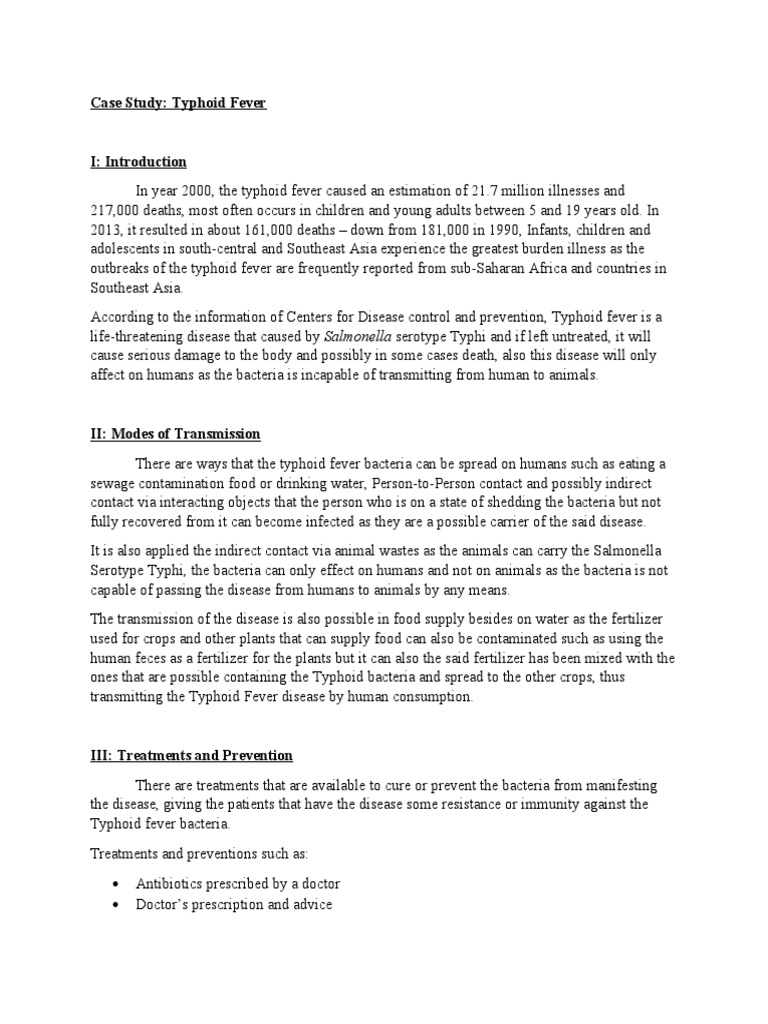 Case Study (Typhoid Fever) | PDF | Antimicrobial Resistance | Salmonella