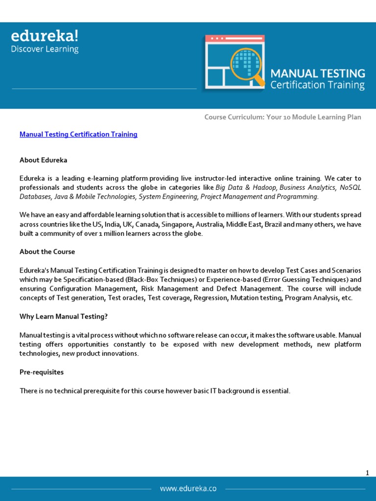ZManual Testing Certification Traning Course | PDF | Software Testing ...