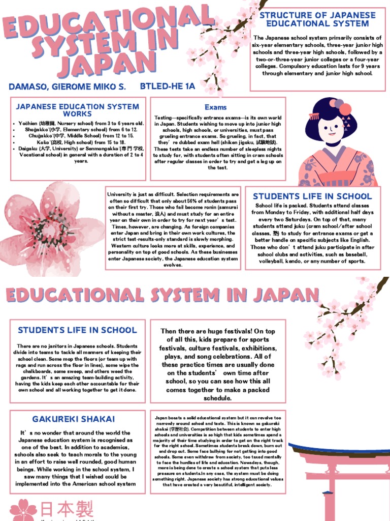 Japanese Education System Overview | PDF | Middle Schools | Schools