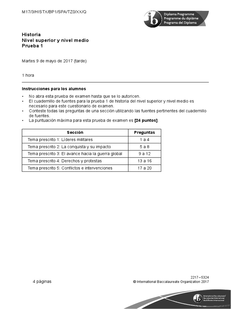 History Route 2 Paper 1 Question Booklet HLSL Spanish | PDF | Kosovo ...