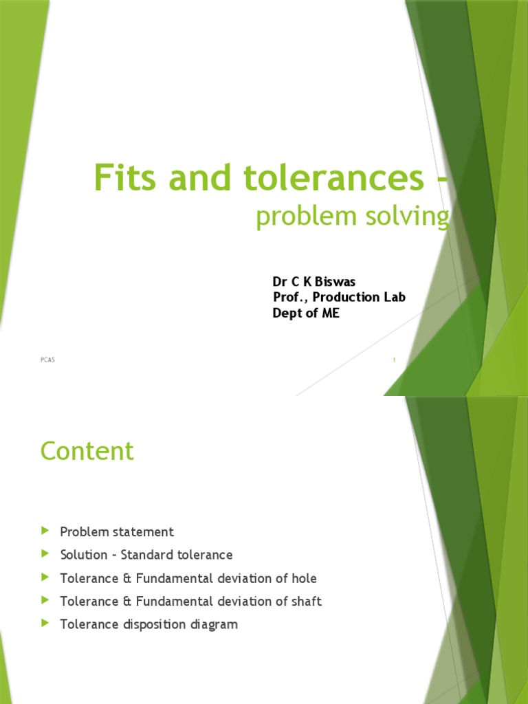 5 Fit Tolerances-Problem Solving | PDF | Engineering Tolerance ...