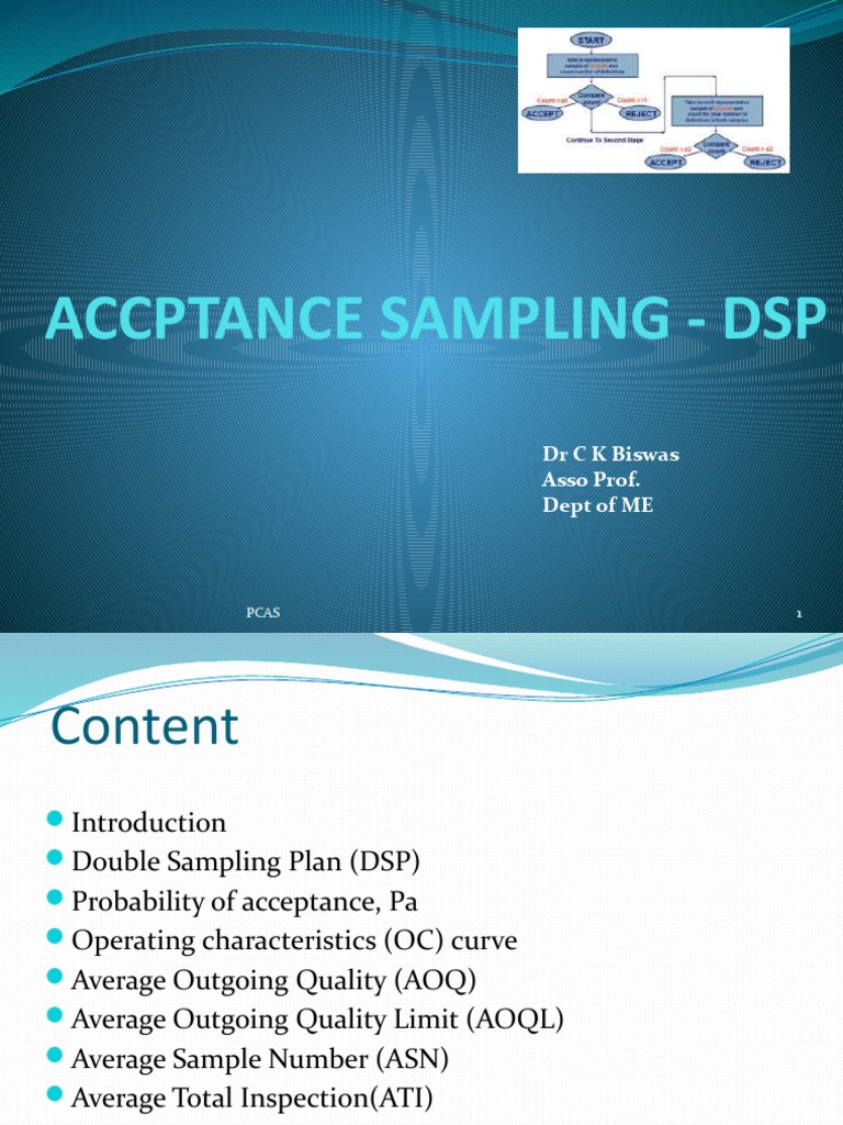 12 Acceptance Sampling DSP | PDF | Statistics | Scientific Method