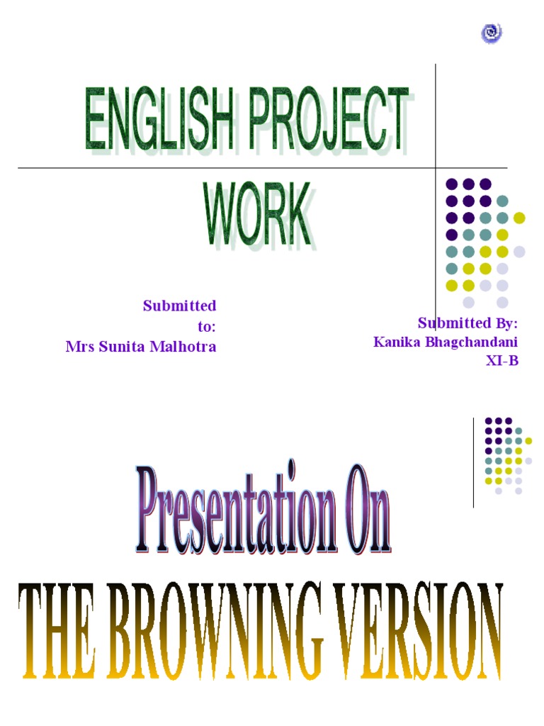 The Browning Version Play Summary | PDF