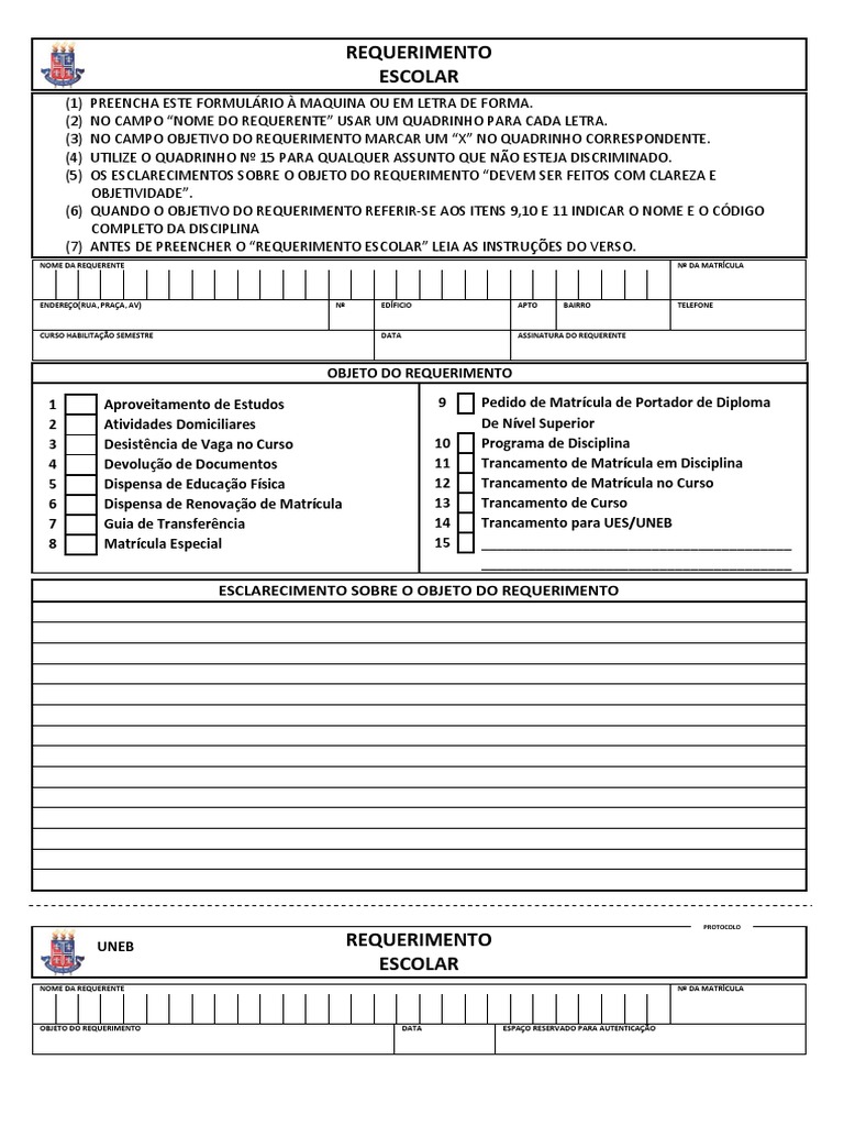 Requerimento Escolar | PDF