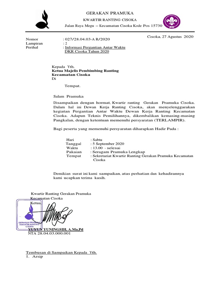 Informasi Pergantian Dewan Kerja Pramuka | PDF