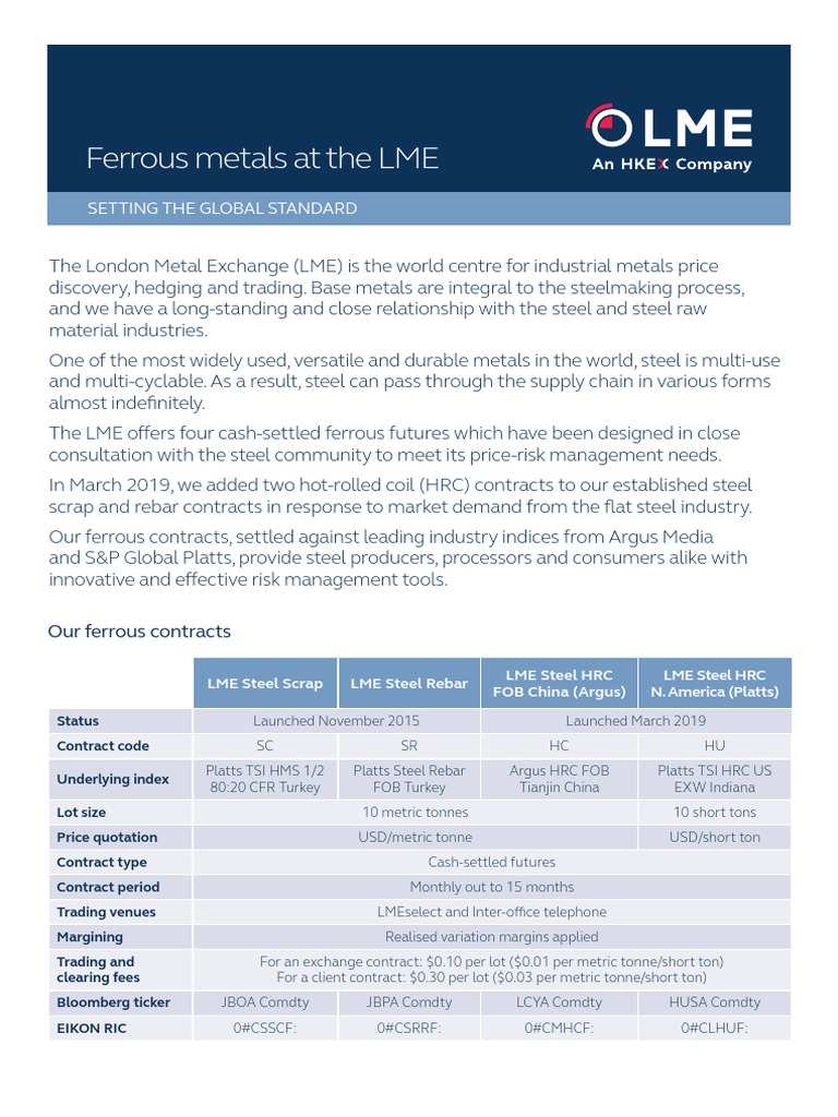 Ferrous Metals at The LME | PDF | Futures Contract | Metals