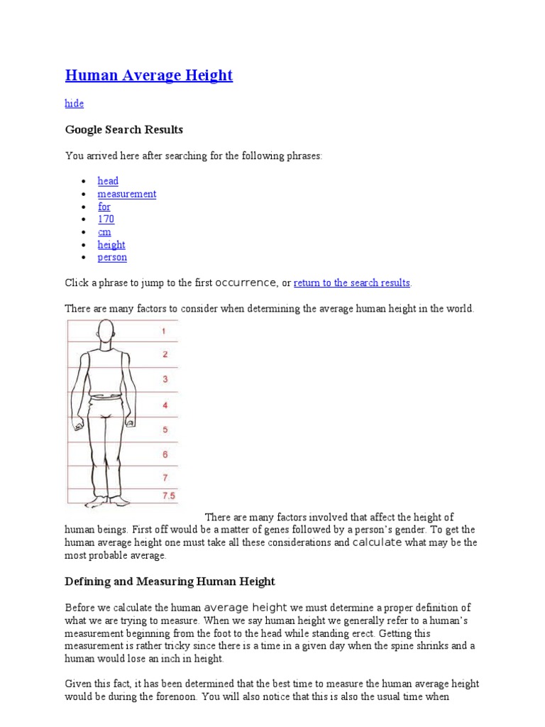 Factors Affecting Human Average Height | PDF | Measurement | Gender