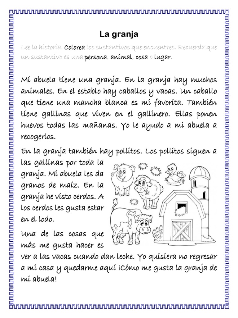 La granja de mi abuela: un cuento corto | PDF