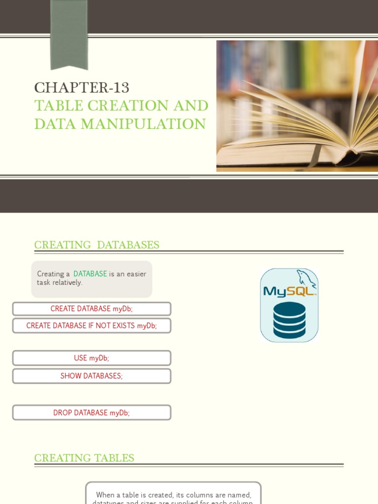 CH-13 Table Creation and Data Manipulation | PDF | Table (Database ... CH-13 Table Creation and Data Manipulation | PDF | Table (Database ...