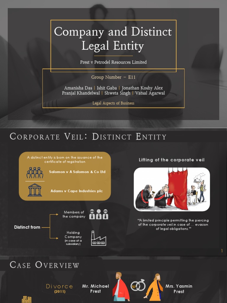 Company and Distinct Legal Entity: Prest V Petrodel Resources Limited ...