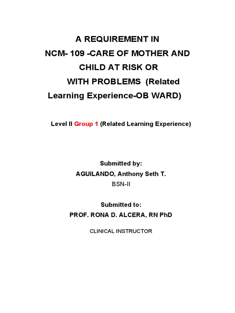 Group1 OB Ward-Case Study | PDF | Infertility | Pregnancy