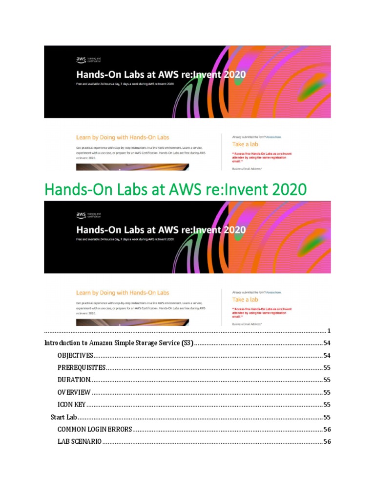 AWS Re Invent 2020 Hands-On Labs 12162020 | PDF | Amazon Web Services | Internet Of Things