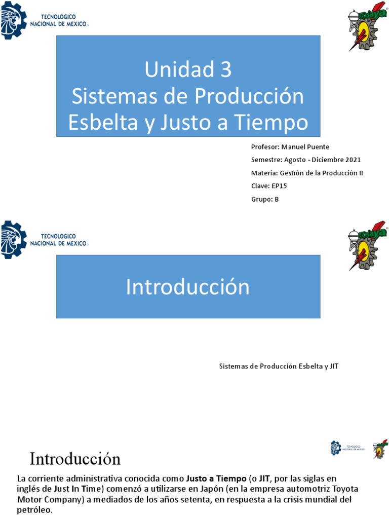 GDPII U3 - Sistemas Produccion Esbelta y JIT | Descargar gratis PDF | Lean Manufacturing ...