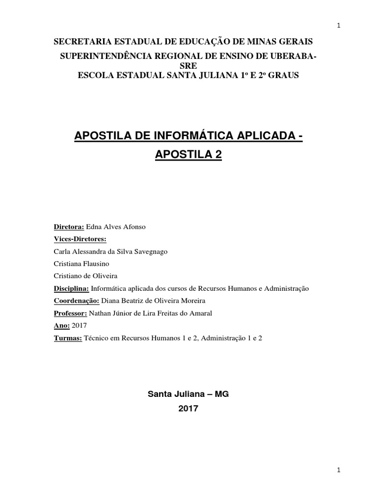 Apostila Informática Aplicada | PDF | Janela (informática) | Microsoft Windows
