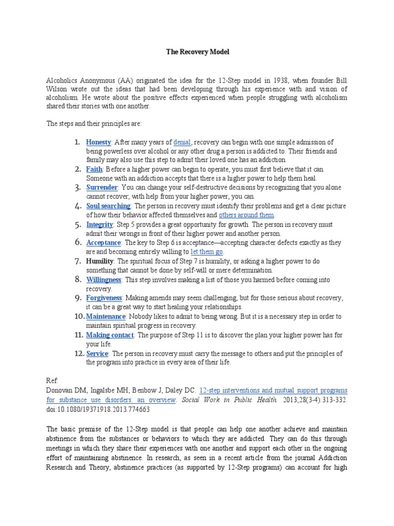 The Recovery Model | PDF | Twelve Step Program | Psychology