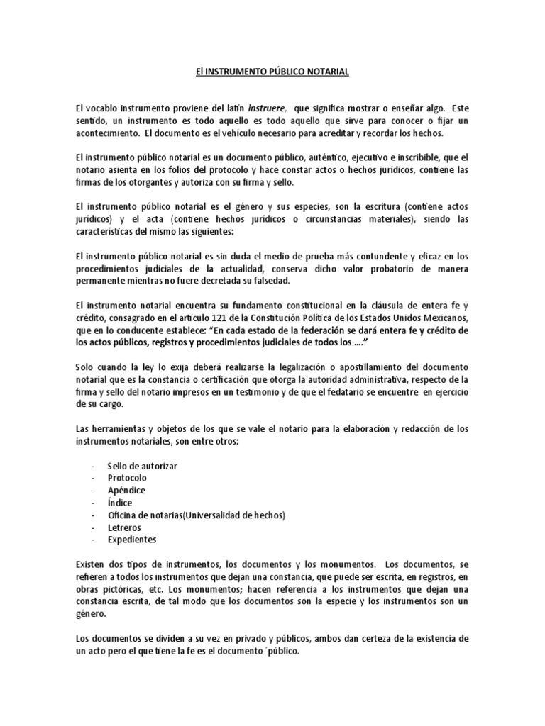 El INSTRUMENTO PUBLICO NOTARIAL - PRESENTACION - Bertha | PDF ...