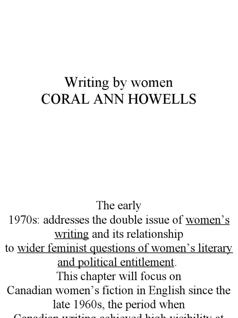 Howells - Canadian Women Writers | PDF | Feminism | Gender Studies