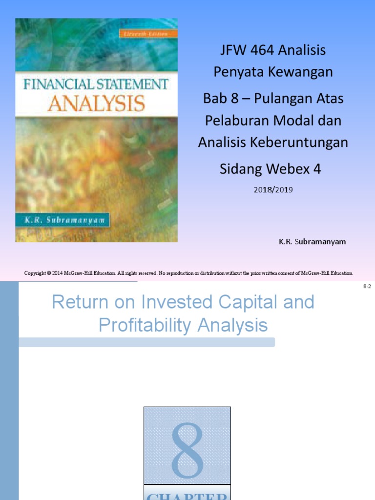 JFW 464 Analisis Penyata Kewangan Bab 8 - Pulangan Atas Pelaburan Modal ...