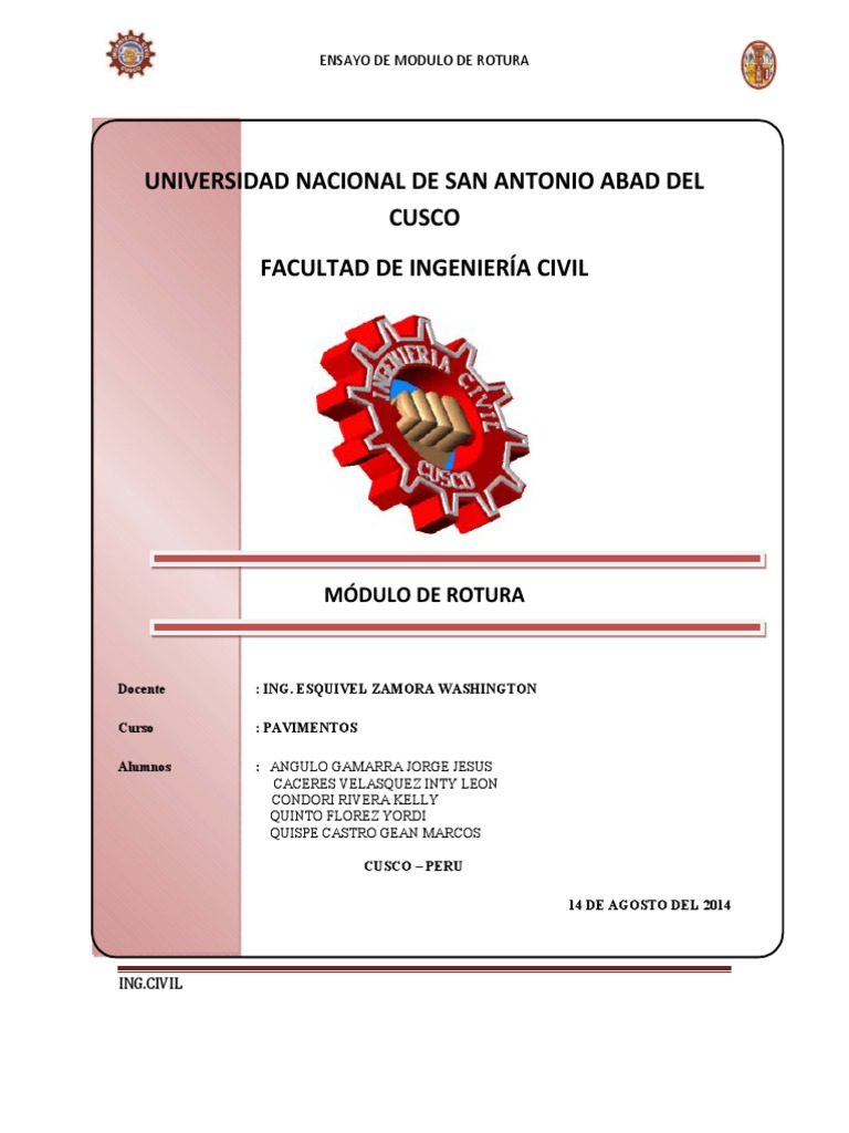 Modulo de Rotura 2 | Descargar gratis PDF | Hormigón | Materiales de ...