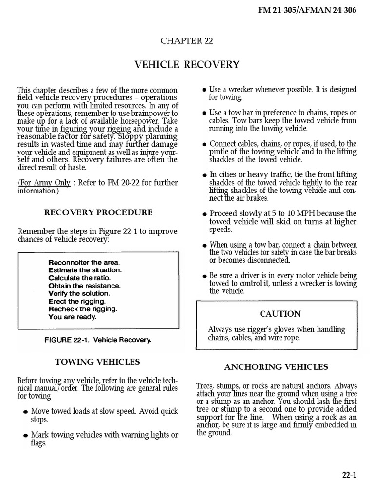 Us Army Vehicle Recovery Manual | PDF | Anchor | Four Wheel Drive