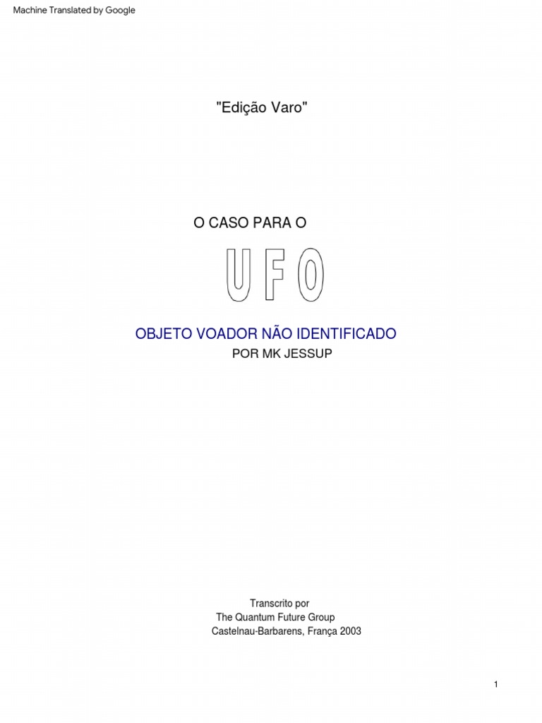 O Caso de Morris K. Jessup sobre OVNIs | PDF | Objeto voador não ...