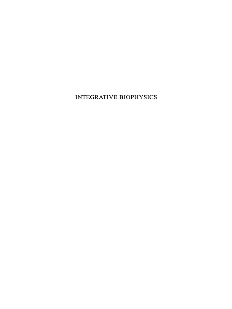 Integrative Biophysics Biophotonics by Marco Bischof (Auth.), Fritz ...