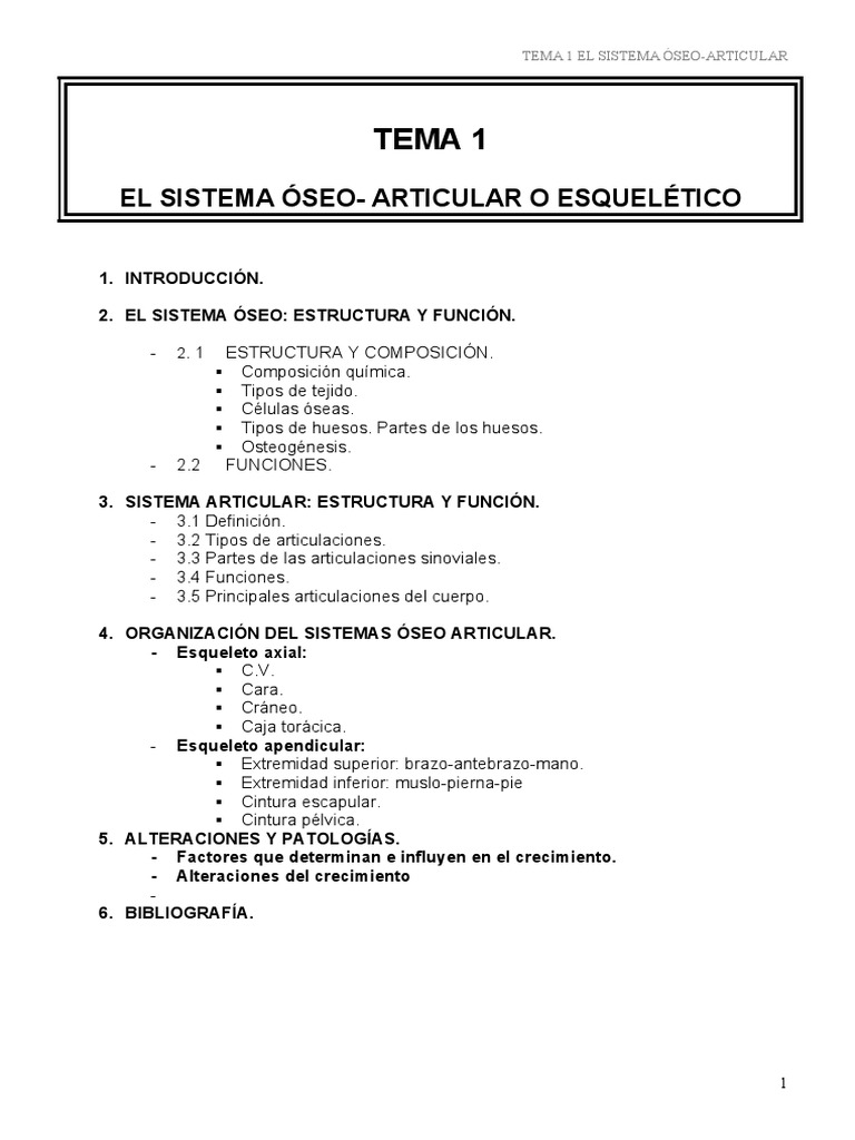 El Sistema Oseo Articular Pdf Vértebra Hueso
