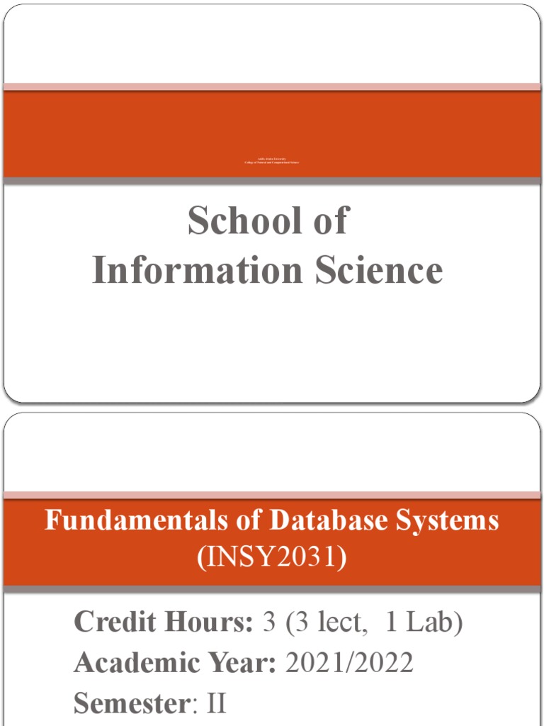 School of Information Science: Addis Ababa University College of ...