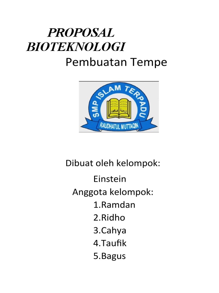 Pembuatan Tempe: Proposal Bioteknologi | PDF