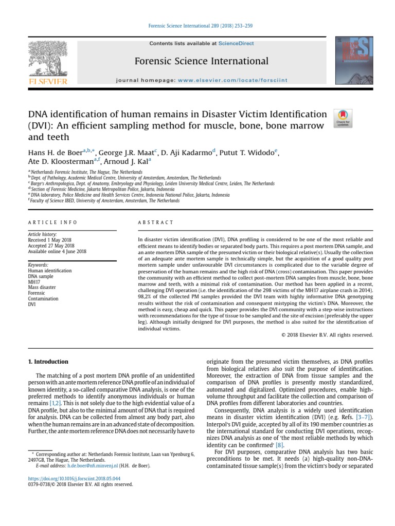 DNA Identification DVI | PDF | Dna Profiling | Bone