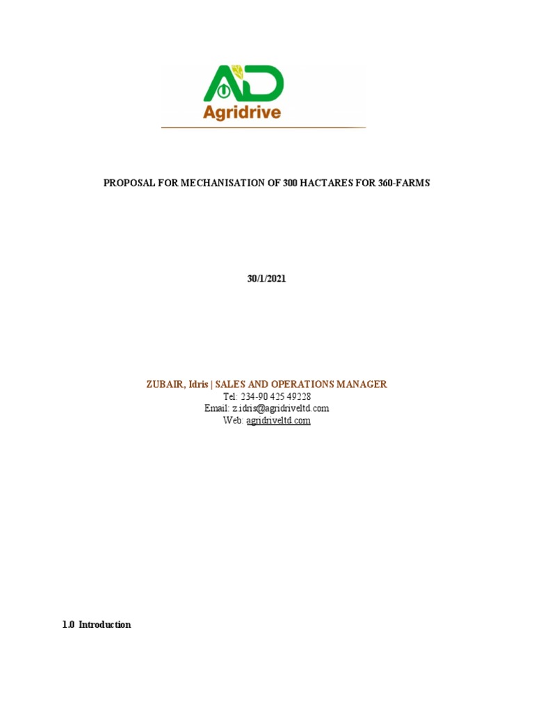 Proposal For 365 Farms Nig. LTD | PDF | Agriculture | Agribusiness