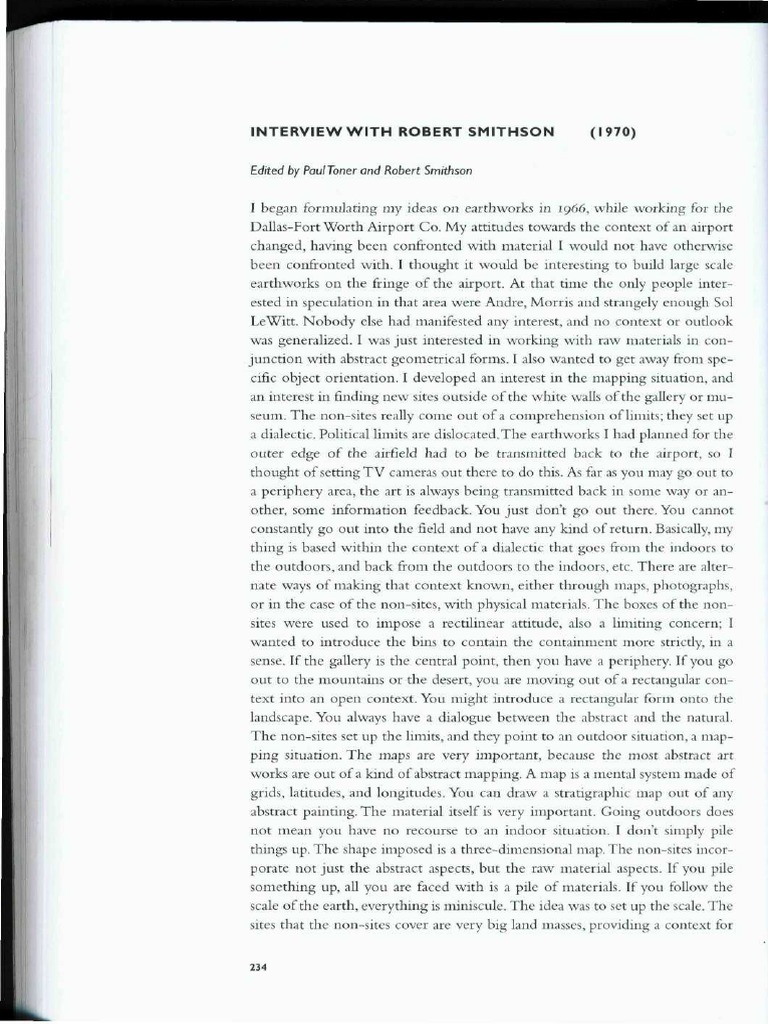 Interview With Robert Smithson 1970 | PDF