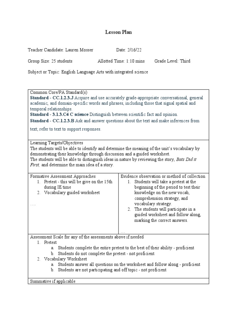 Unit Lesson 1 | PDF | Reading Comprehension | Vocabulary