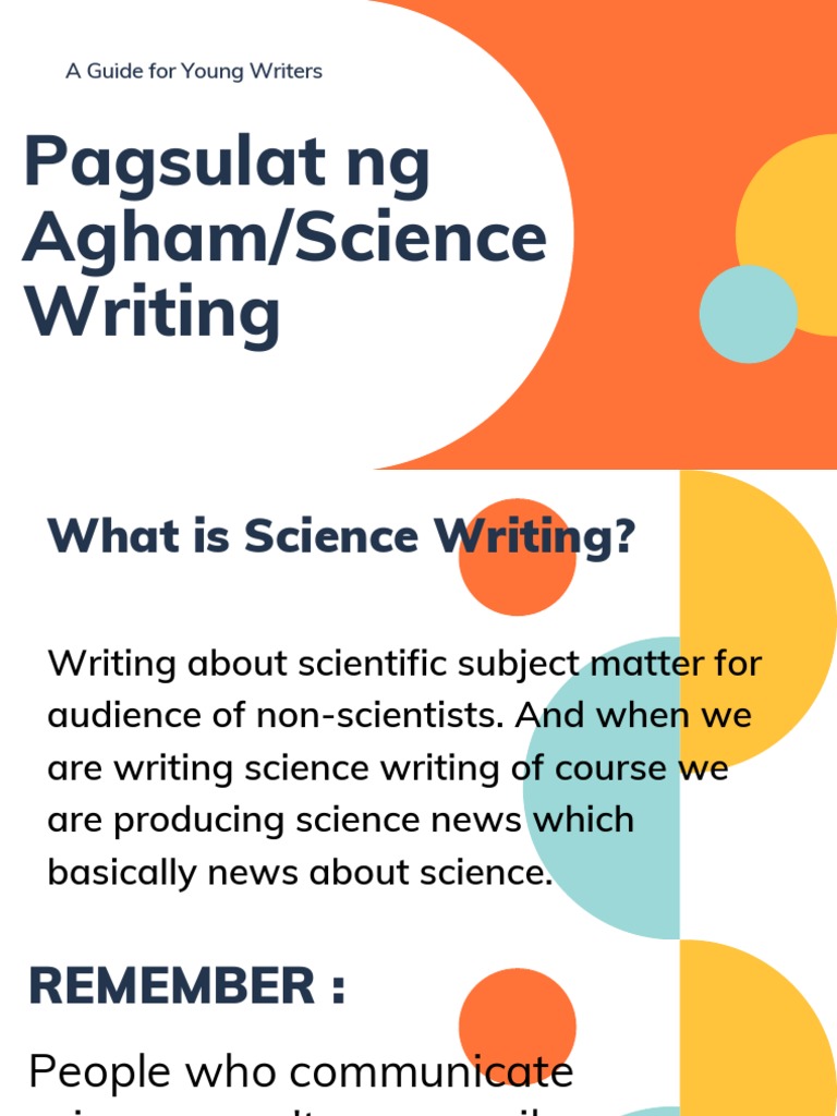 A Guide For Young Writers: Pagsulat NG Agham/Science Writing | PDF ...