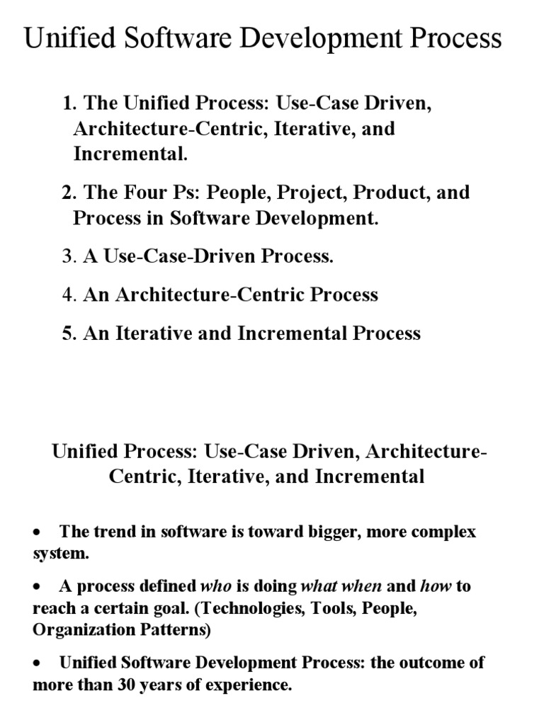 Unified Software Development Process 1 The Unified Process Use Case ...
