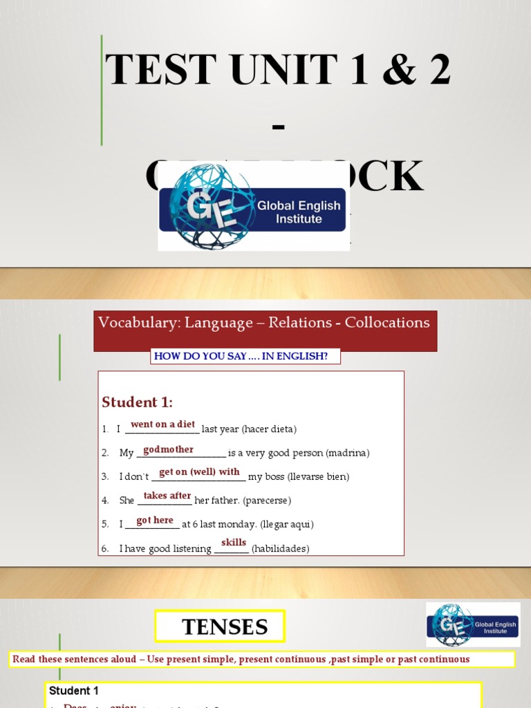 Test Unit 1 & 2 - Oral Mock Exam | Download Free PDF | Cognitive ...