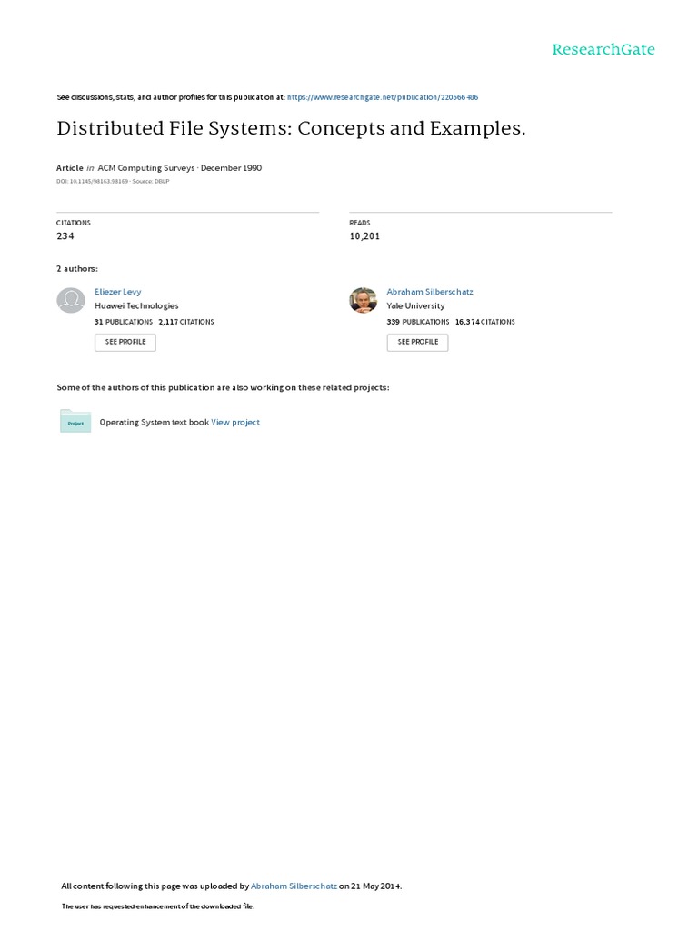 Distributed File Systems Concepts and Examples | PDF | Computer File | File System
