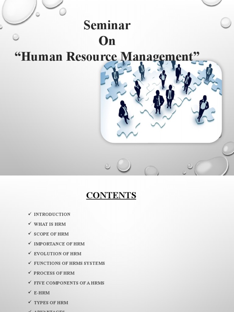 Seminar On "Human Resource Management" | PDF | Human Resource ...