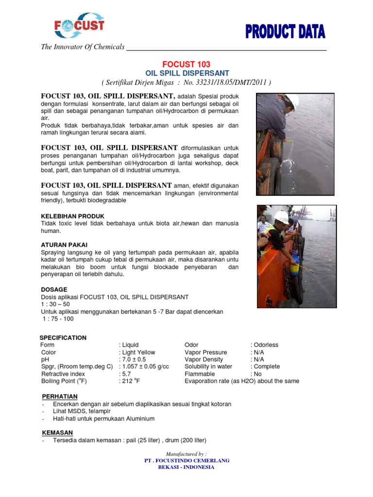 TDS-MSDS Focust 103++ - OSD (Pertamina - Yellow.ph7) | PDF