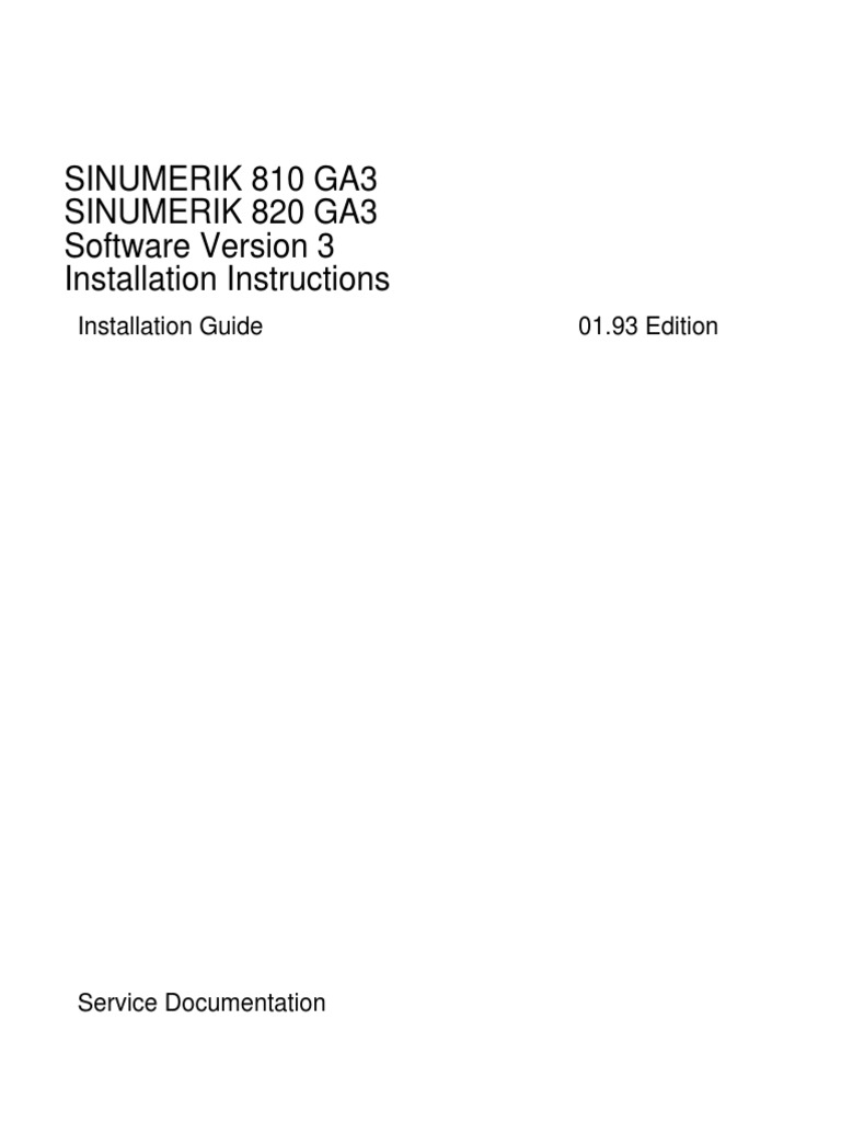 Sinumerik 810 Ga3 Sinumerik 820 Ga3 Software Version 3 - Wiap | PDF | Programmable Logic ...