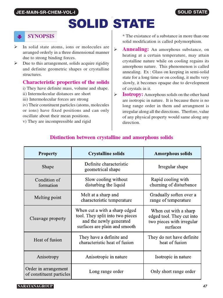 Solid State | PDF | Crystal Structure | Electrical Resistivity And ...
