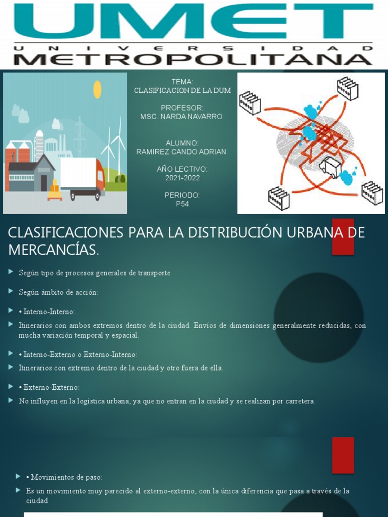 Clasificación de la DUM en Distribución Urbana | PDF | Logística ...