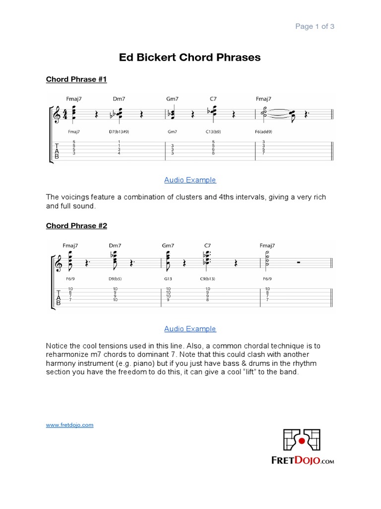 Ed Bickert Comping Deep Dive Workbook PDF | Download Free PDF | Chord ... Ed Bickert Comping Deep Dive Workbook PDF | Download Free PDF | Chord ...