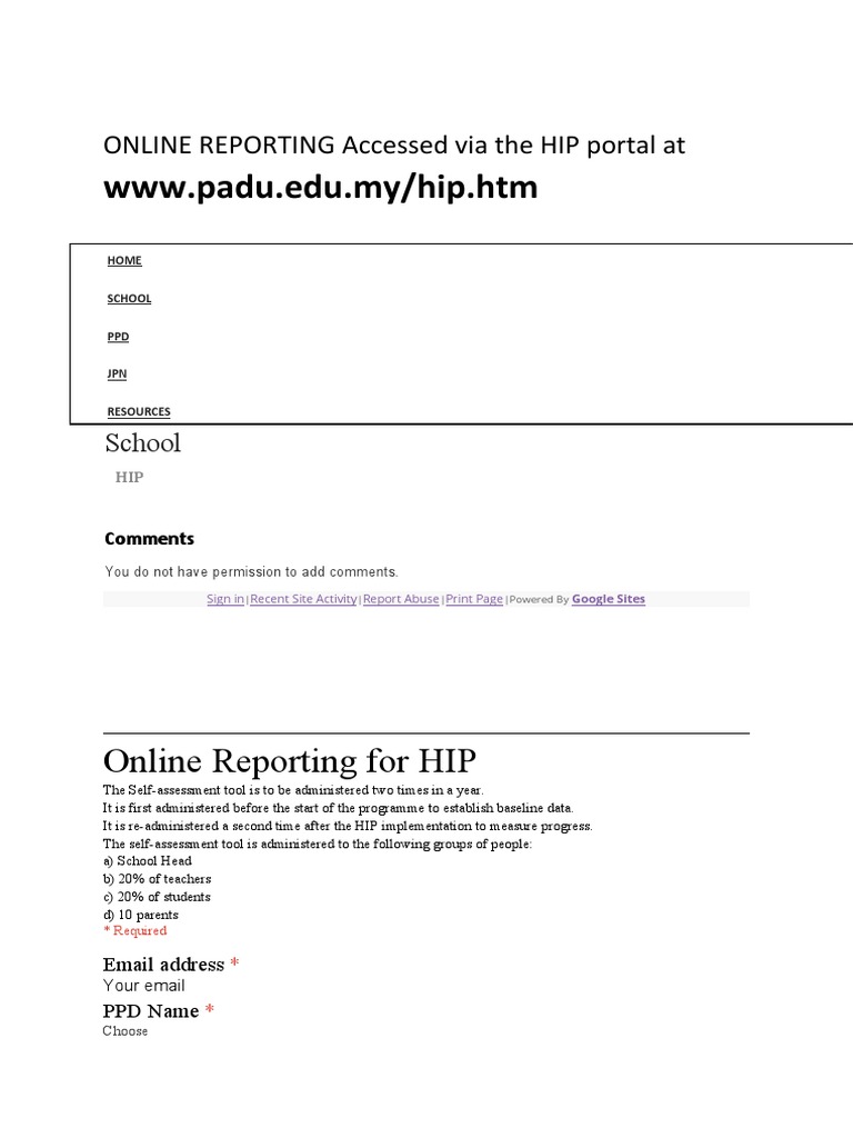 HIP Online Reporting System Guide | PDF