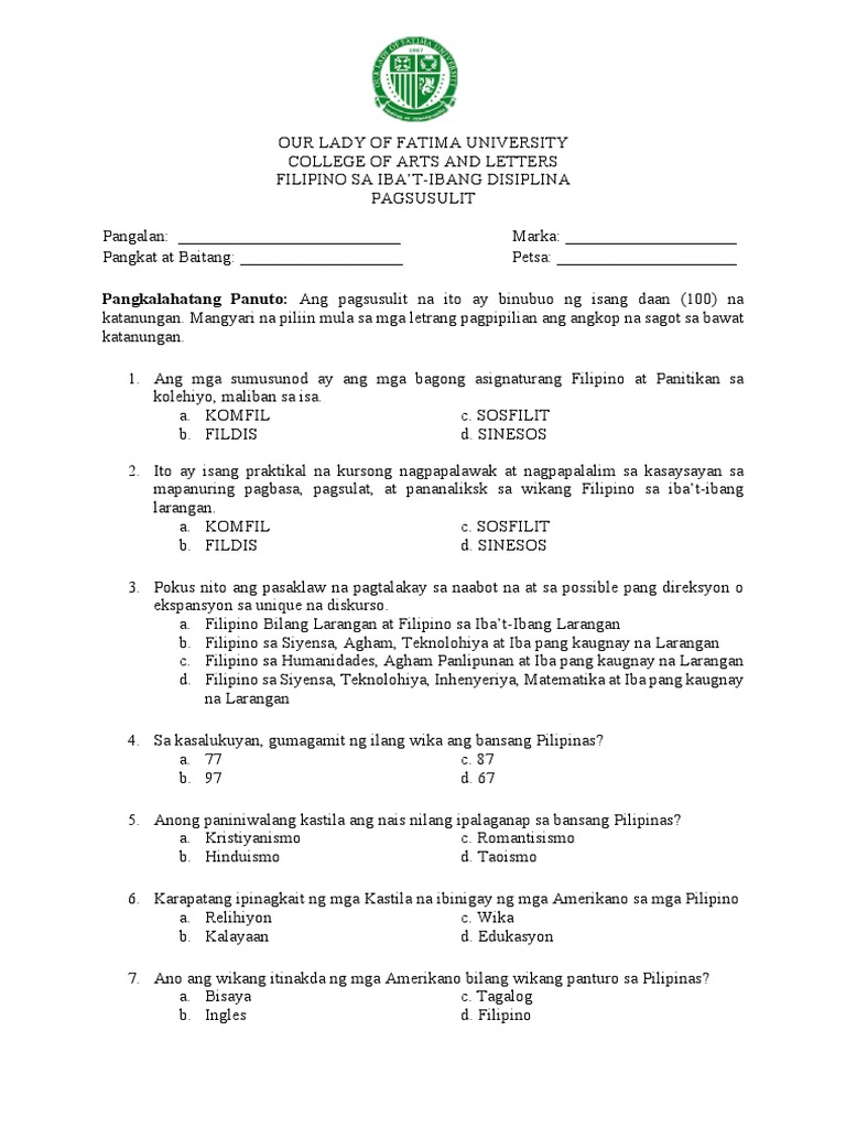 FILDIS 100 Item | PDF