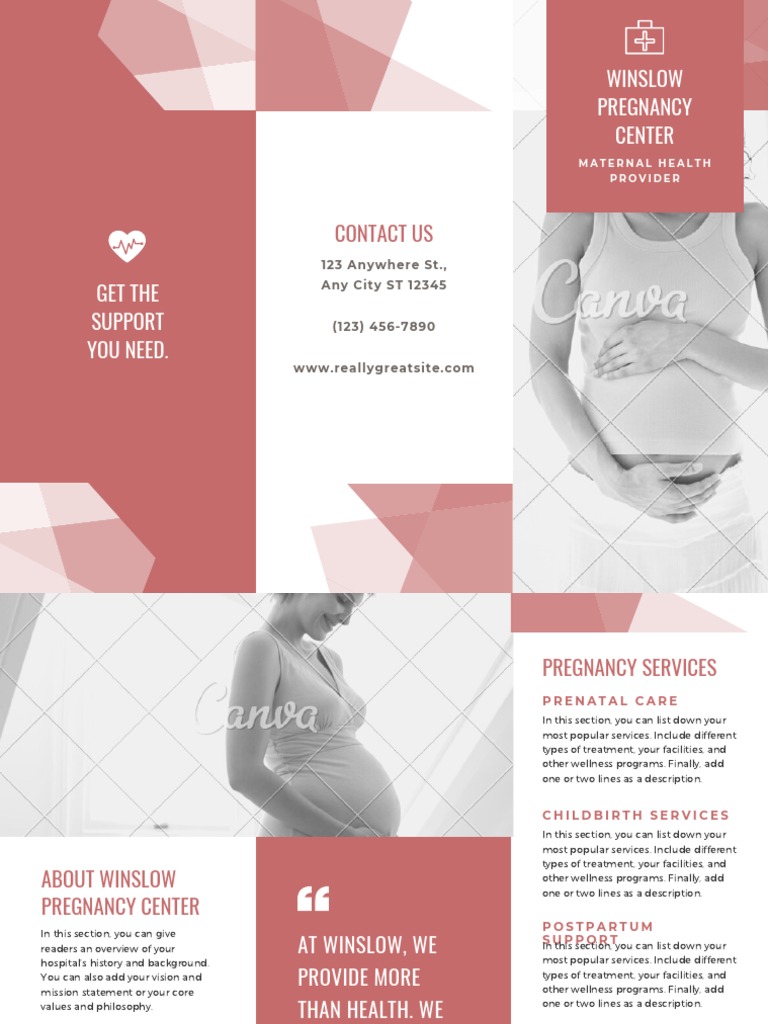 Pink and White Pregnancy Medical Trifold Brochure | PDF | Childbirth ...