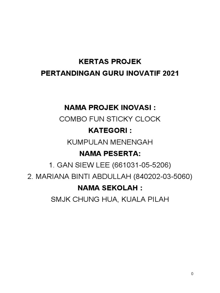 Laporan Kertas Projek | PDF
