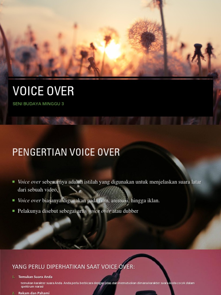Pengertian dan Tips Voice Over | PDF